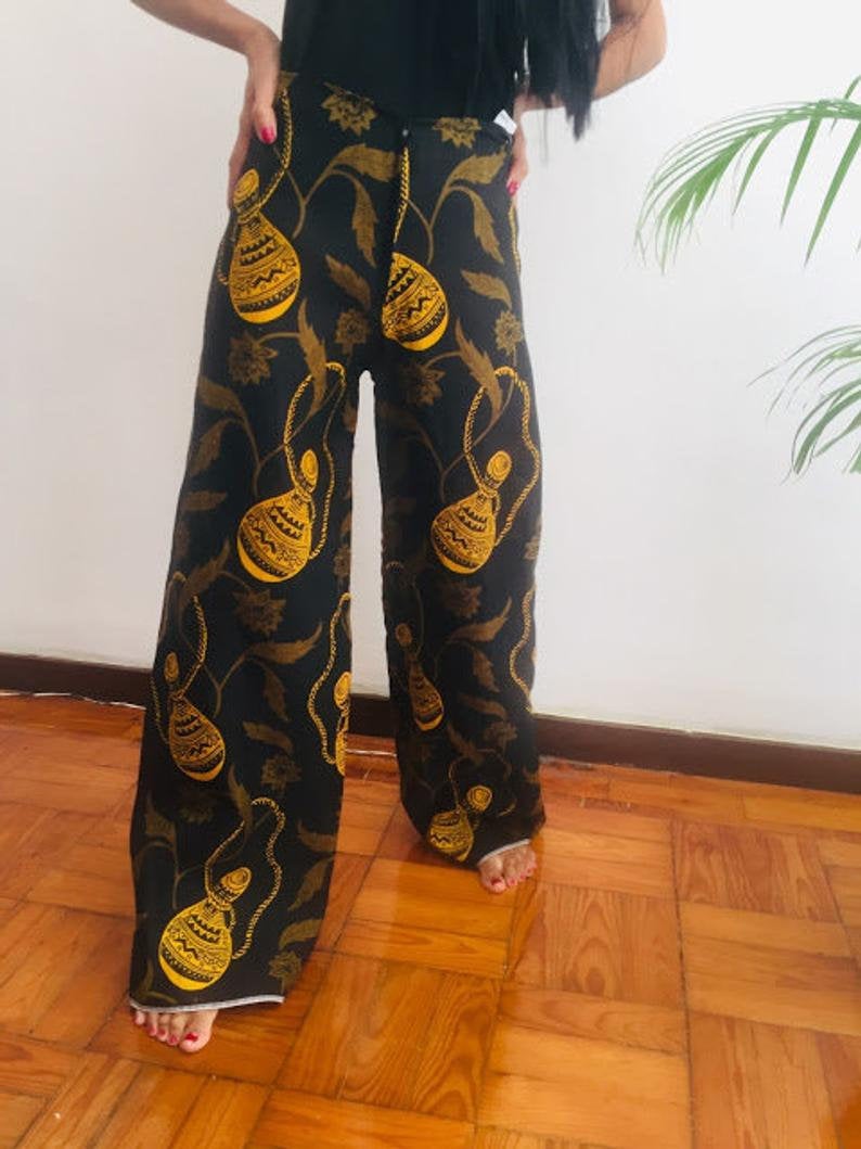 Namibia Size S Black Yellow Pollyblends Summer Dashiki African Abstract