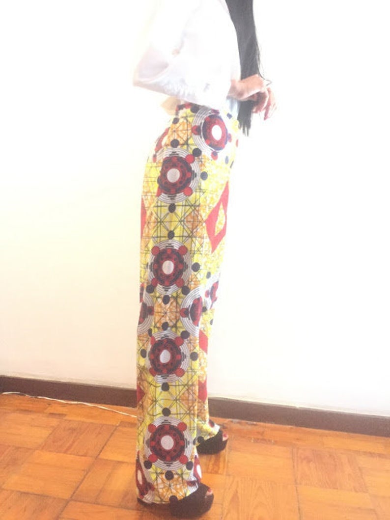 Memphis Size M Red Geometric Cotton Dashiki African Abstract Print